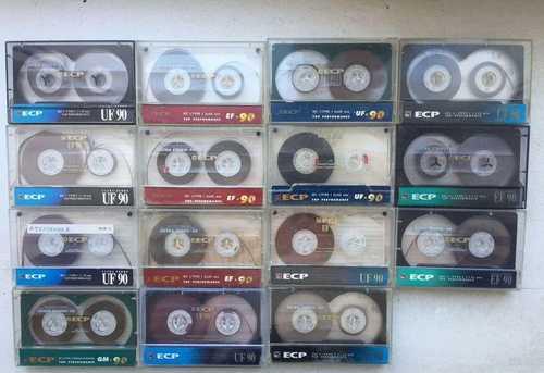 Аудиокассеты ECP UF, EF, GM 90 всего 15 штук