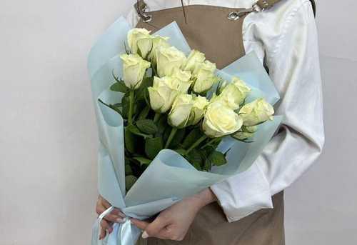 Белые розы 15 шт розы с доставкой