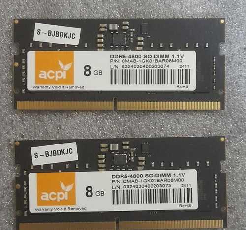 Оперативная память ddr5 16gb 4800 sodimm