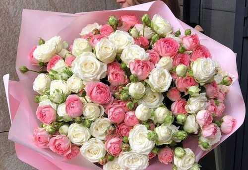 Живые цветы букеты кустовые пион.розы,доставка