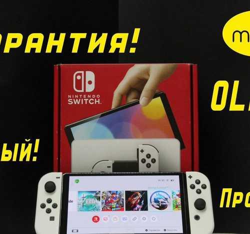 Новый Switch Oled прошитый + 128gb + гарантия