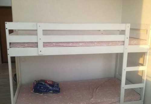 Двухъярусная кровать бу с матрасами IKEA