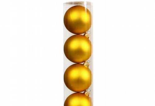 Набор шаров 75мм,4шт, золото матовый тн75206 (24шт