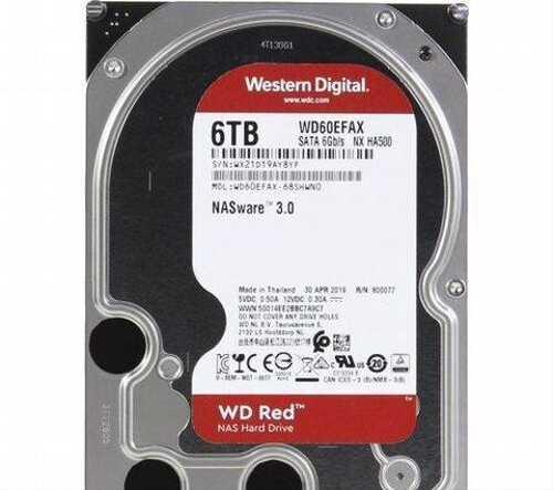 Жесткий диск WD sata3 6Tb NAS Red (5400rpm) 256Mb