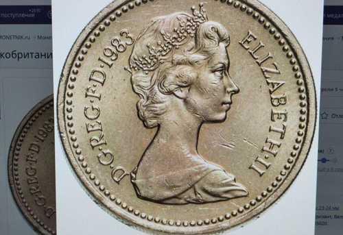 Монета 1 фунт (Великобритания) 1983