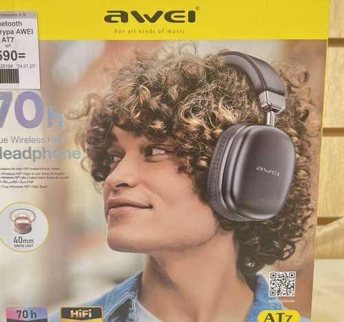 Наушники bluetooth awei AT7