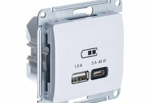 SE Glossa Белый USB Розетка A + тип-C 45W высокос