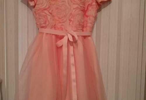 Платье для девочки розовое, праздничное Rexberry
