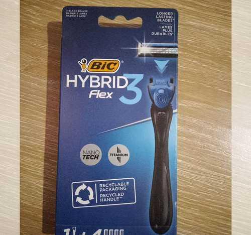 Новый станок Bic Hybrid Flex 3 плюс 4 кассеты