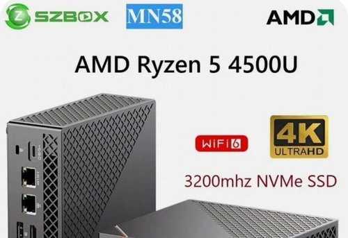 Мини пк szbox AMD 4500U 32гб DDR4 + 500гб SSD