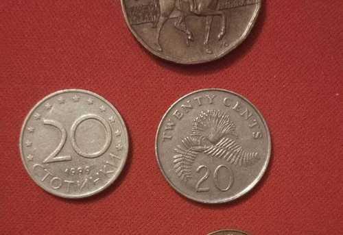 Монеты. Чехия. Болгария. Сингапур