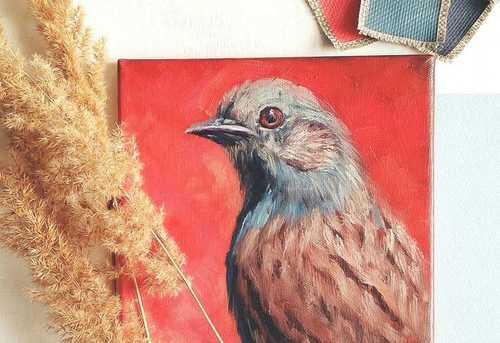 Картина маслом на холсте птица