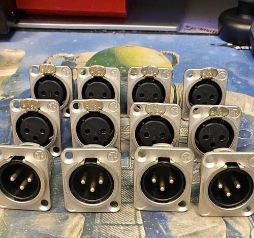 Панельные разьемы XLR (мама 8шт, папа 4шт)