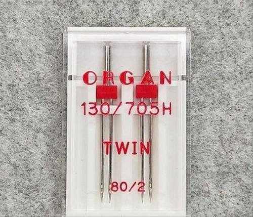 Иглы Organ двойные 2/80/2.0