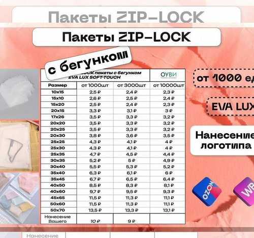 Матовые пакеты Zip- lock (зип лок)