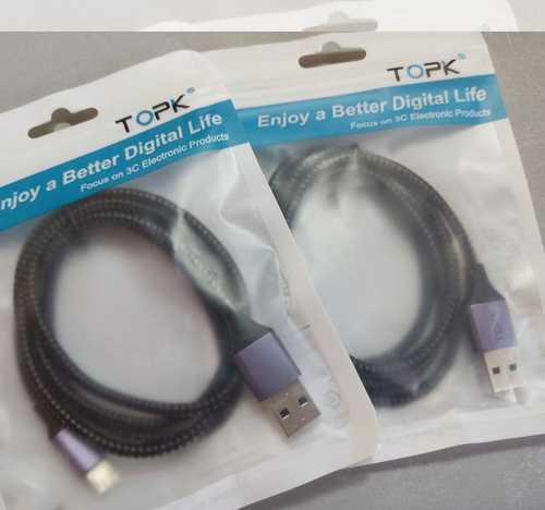 Кабель Topk micro USB, type-c