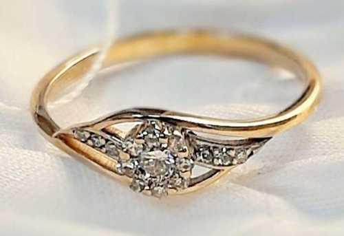 Золотое кольцо с бриллиантами 16 р