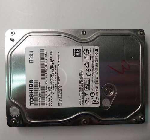 1TB (1000GB) Toshiba 3.5" для компьютера (39 000 ч