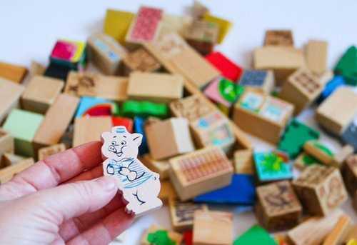 Кубики деревянные детские игрушки