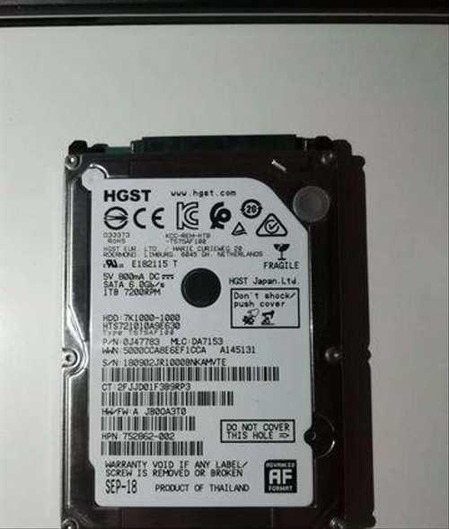 Жесткий диск для ноутбука 1TB 1000Gb 2.5 HDD