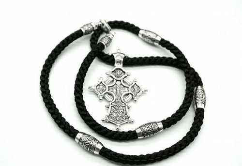 Православный гайтан с крестом серебро 925