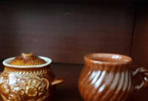 Горшок для запекания(сувенирный) и кружка керамика