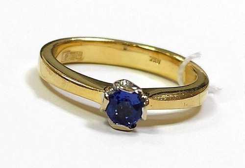 Золотое кольцо с сапфиром 16 размер 750