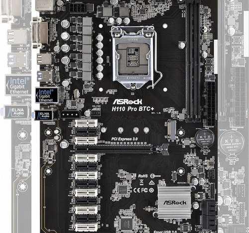 Материнская плата ASRock H110 pro btc 