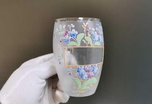Стакан стопка кружка стекло 19 век ручная роспись
