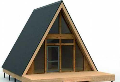 Каркасный дом 36 м2 A-frame