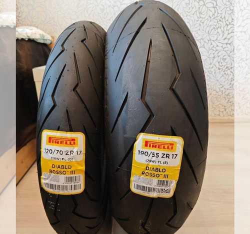 Pirelli Diablo Rosso 3 120\70\17 -190\55\17 2024г