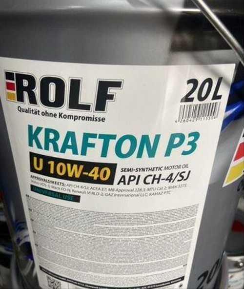Масло моторное Rolf Krafton P3 U 10W-40 20л