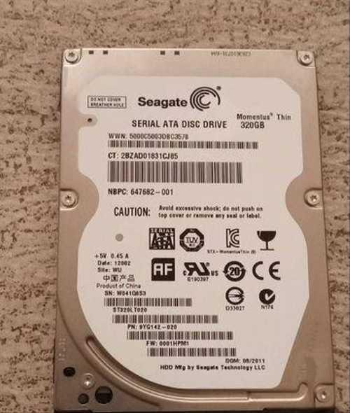 Жесткий диск для ноутбука Seagate 320gb