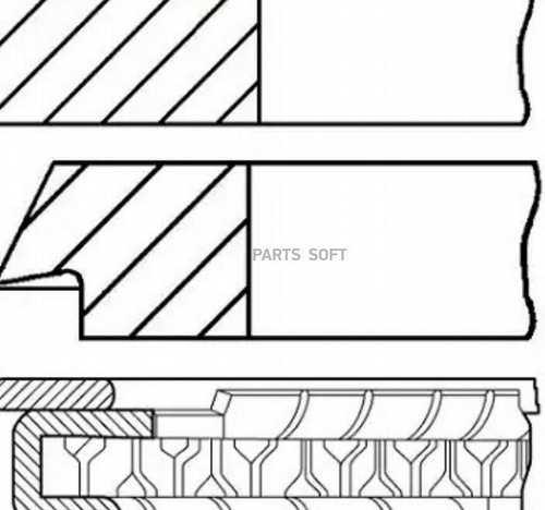 Goetze 0830780700 Кольца поршневые Opel X16XE, XEL 16V 94- d79.0 0.5 1.2-1.5-2.5 на 1 цил. Goetze