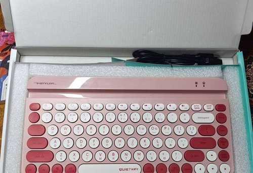 Беспроводная розовая клавиатура бесшумная