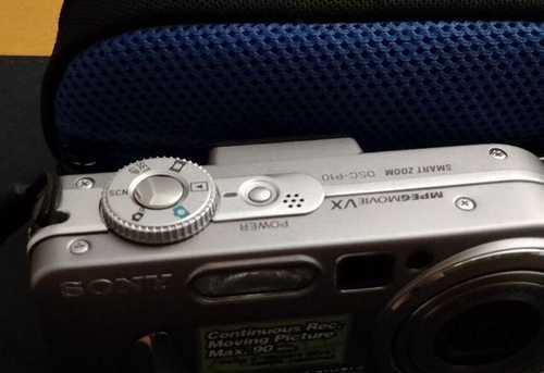 Компактный фотоаппарат sony dsc-p10 с чехлом