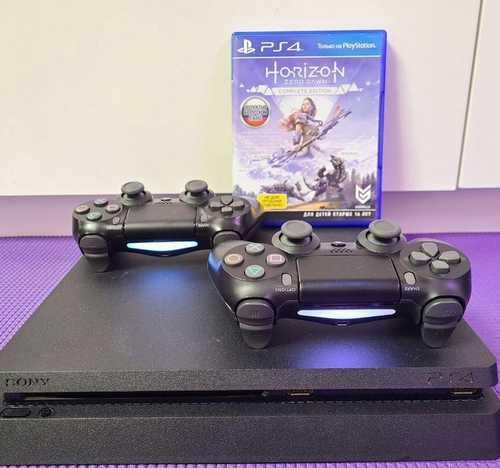 Sony PlayStation 4slim 1tb 2 джостика много игр