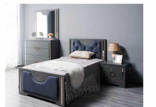 Кровать Луиза 90х200 мдф эмаль серый графит