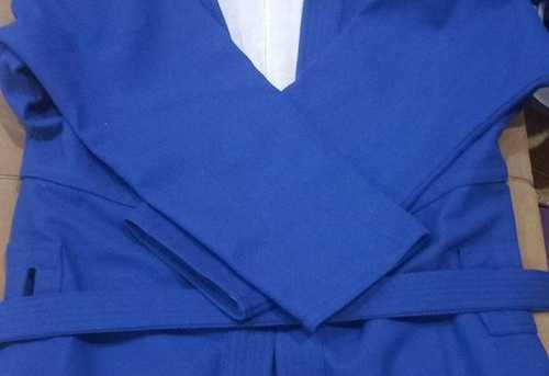 Куртка для самбо синяя с подкладом