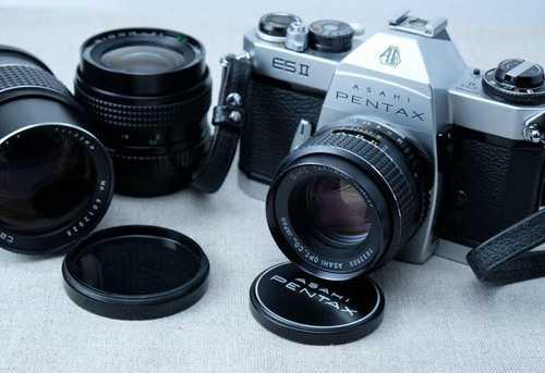 Пленочная камера Asahi Pentax ES II + объективы
