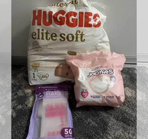 Подгузники huggies elite soft 1 100шт