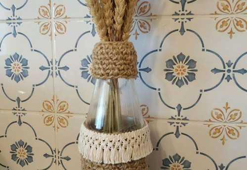 Декоративная ваза из джута hand made