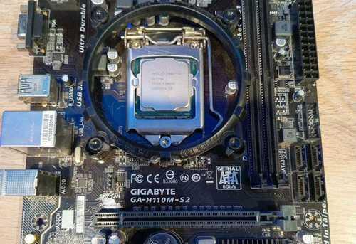 М.плата gigabyte h110m-s2 + проц Intel i3 7100