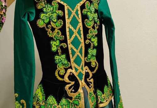 Платье для фигурного катания 122- 128, зелёное
