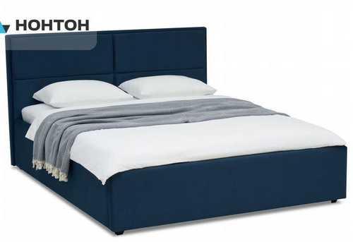 Кровать Элара 1.6 м велюр синий