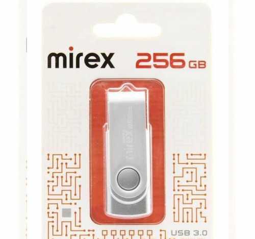 Флешка 256 гб USB 3.0 Mirex swivel silver