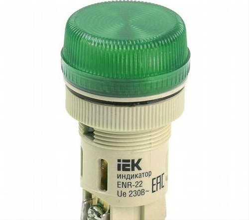 Лампа сигнальная IEK ENR22 неоновая, зелёная, 240В