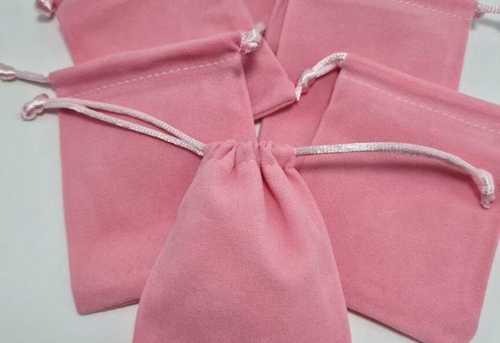 Сумка мешок бархатный мешочек 7х9см розовый