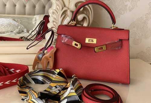 Hermes kelly 22 см красная