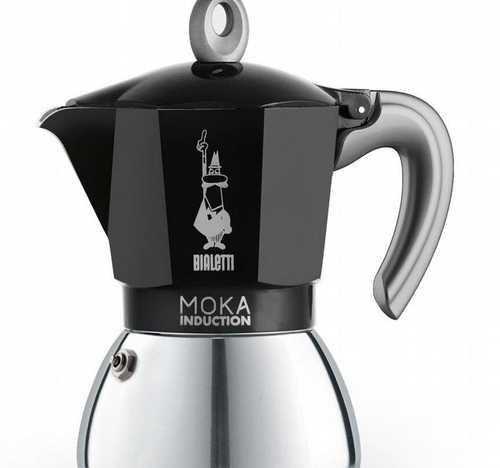 Гейзерная кофеварка Bialetti New Moka Induction nera 6934 черная